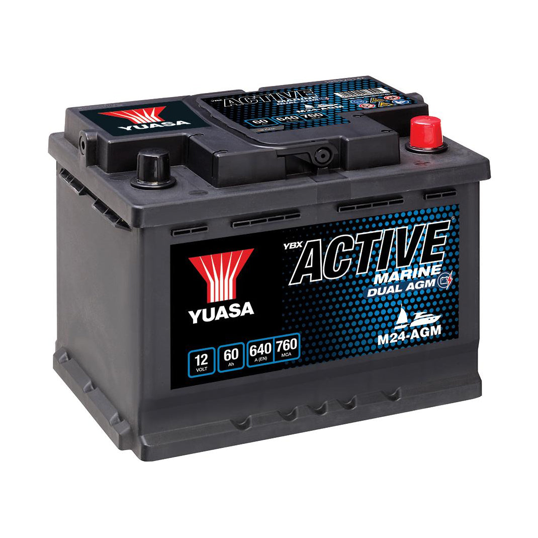 M24-AGM Yuasa Active Marine Dual AGM Battery 12V 60Ah 640A – McMartins